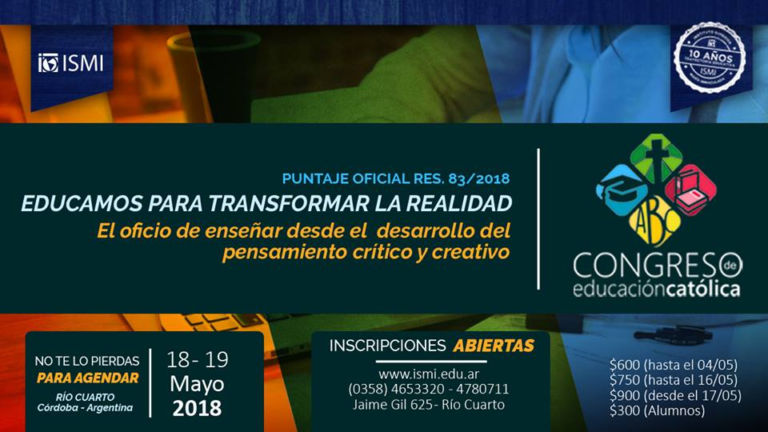 18 y 19 DE MAYO Llega otra edición del Congreso de Educación Católica ...
